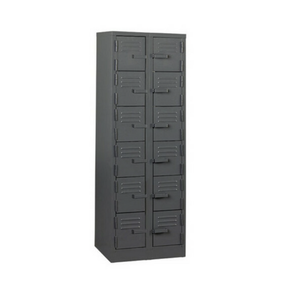 12 Compartment Steel Locker Hammertone Grey – Modern Office