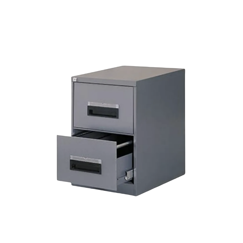 2 Drawer Steel Filing Cabinet Grey – Modern Office