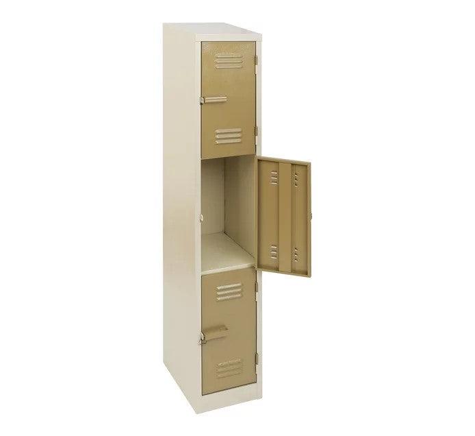 3 Compartment Steel Locker Ivory Karoo – Modern Office