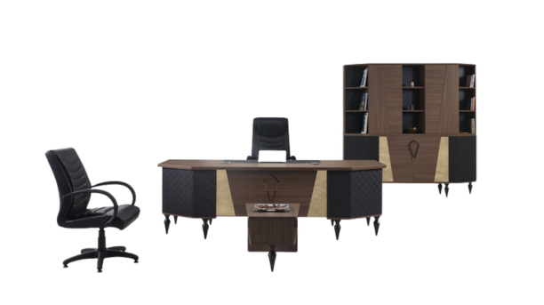 Diamond Desk and Cabinet Set – Modern Office