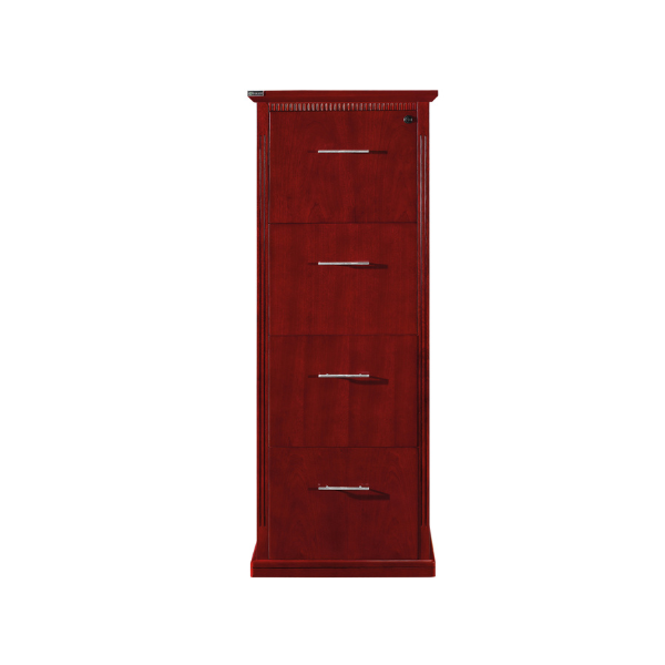 Mahogany Veneer 4 Drawer Filling Cabinet – Modern Office