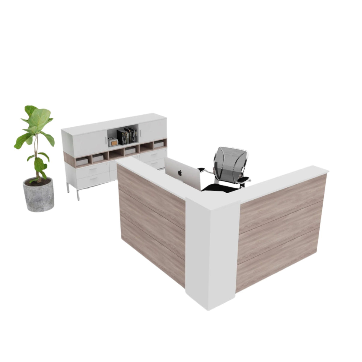 Salon L-Shape Reception Desk – Modern Office