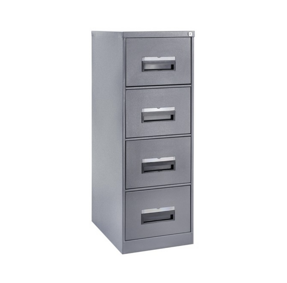 4 Drawer Steel Filing Cabinet Grey – Modern Office